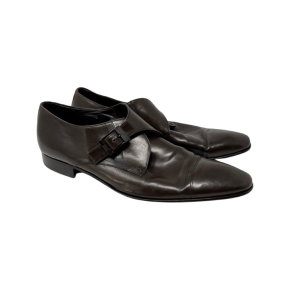 Hugo Boss | Shoes | Hugo Boss Chocolate Brown Leather Monkstrap Shoes ...
